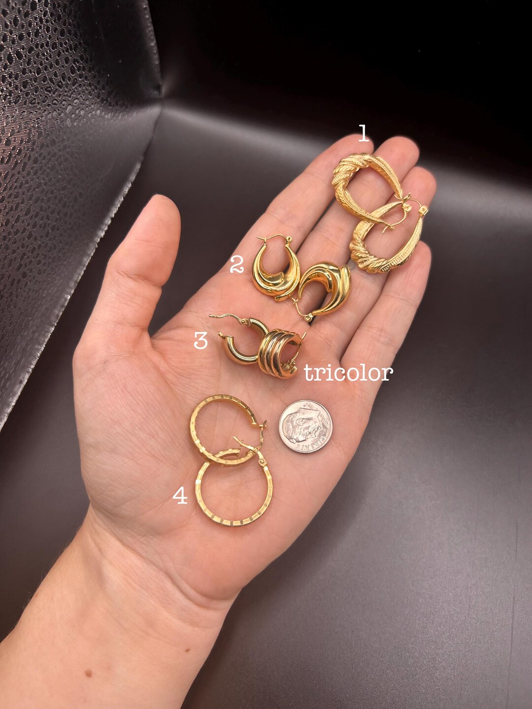 Estate Stackable 14k Gold Mixed Hoop Stud Dangle Earrings 10/10/24 LOT ...