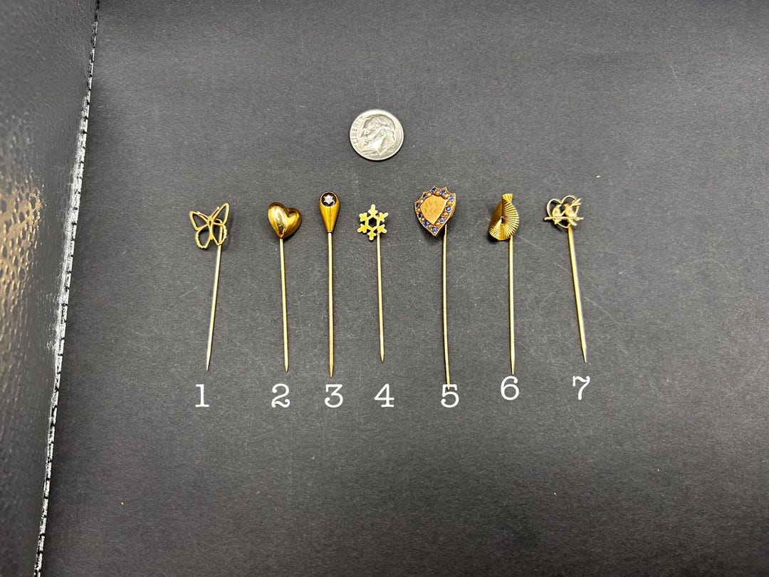 Estate Stackable 14k Gold Mixed Stick Pin Brooches - 4/14/25 - LOT V - Etsy