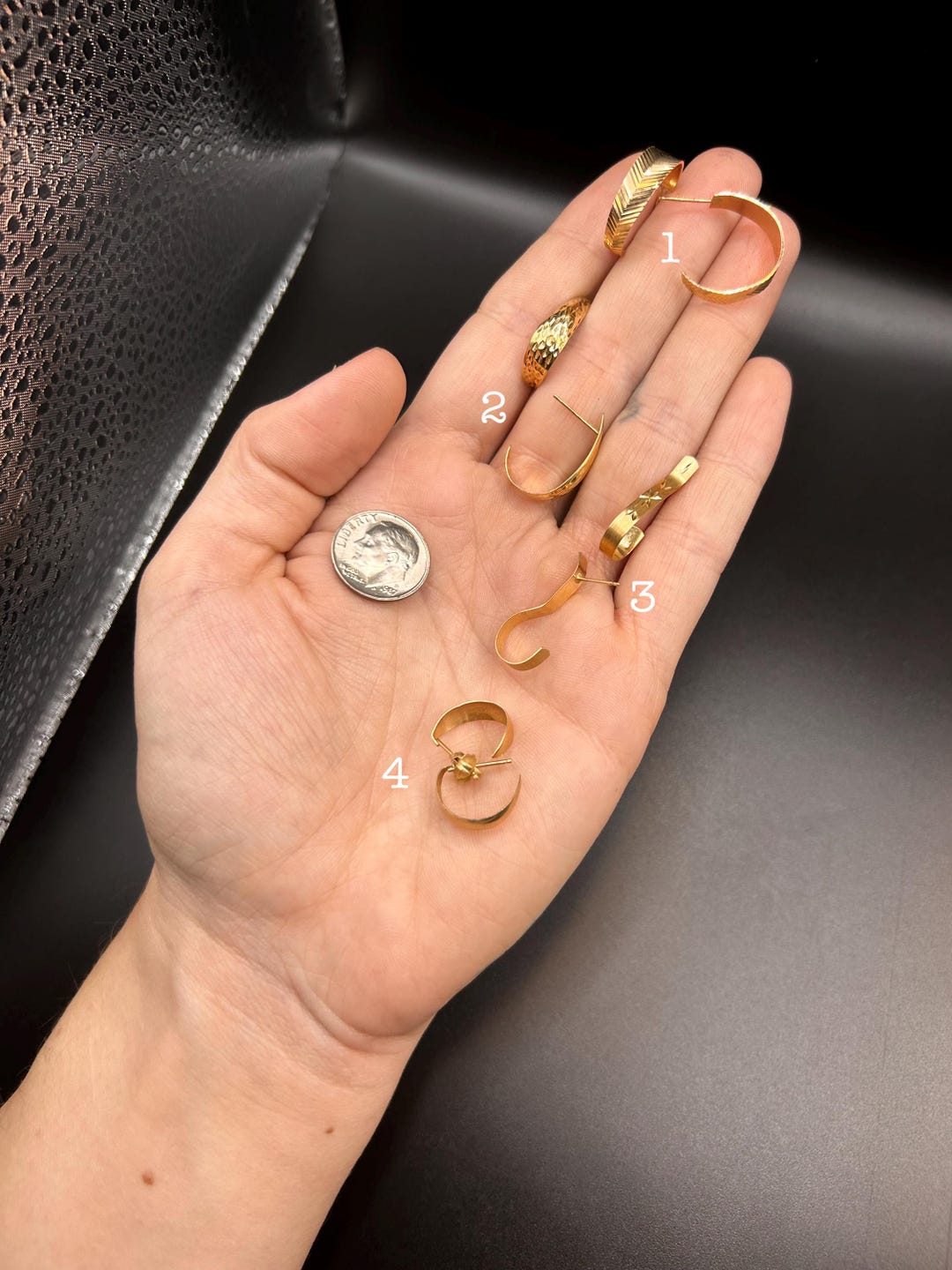 Estate Stackable 14k Gold Mixed Hoop Stud Dangle Earrings 10/17/24 LOT ...