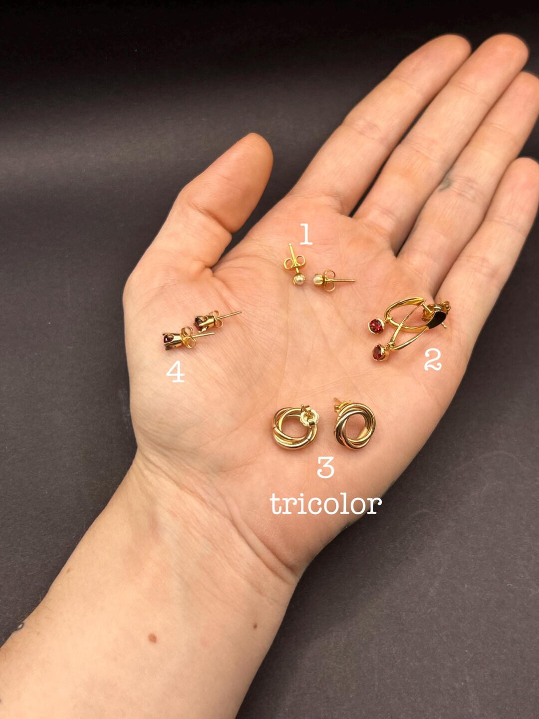 Estate Stackable 14k Gold Mixed Hoop Stud Dangle Earrings - 3/12/25 ...