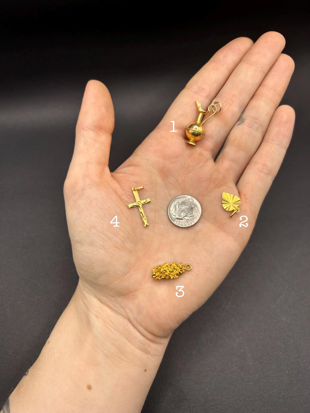 Estate Stackable 18k Gold Mixed Charm Pendants - 3/7/25 - LOT GG - Etsy