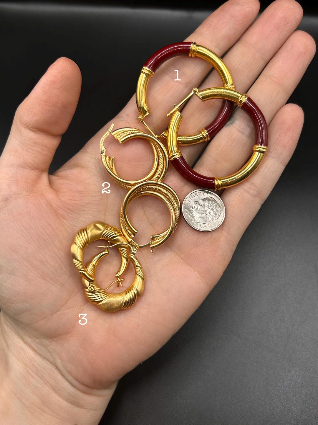 Estate Stackable 14k Gold Mixed Dangle Stud Hoop Earrings 12/23/24 LOT ...