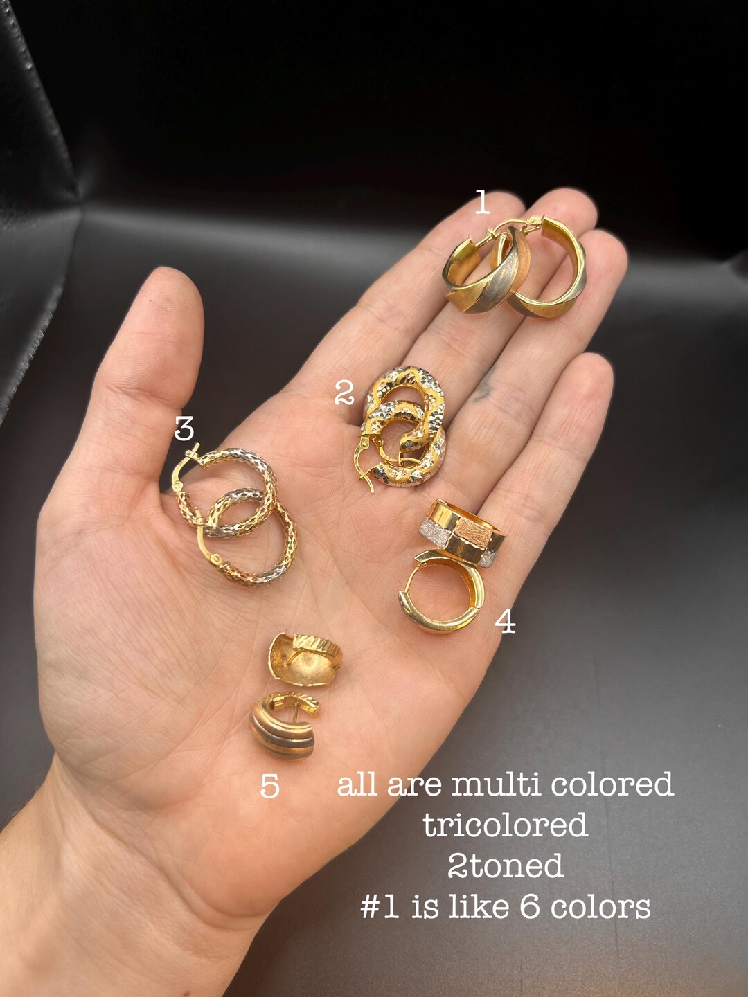 Estate Stackable 14k Gold Mixed Hoop Stud Dangle Earrings 10/9/24 LOT P ...