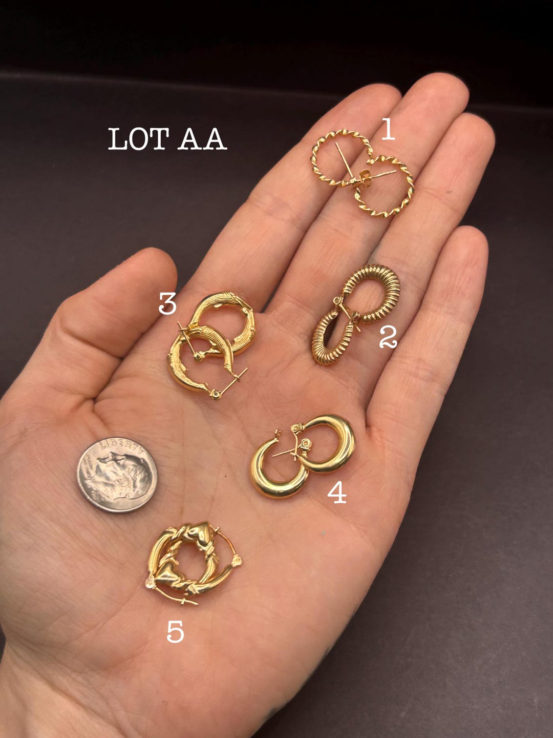 Estate Stackable 14k Gold Mixed Hoop Stud Dangle Earrings - 5/23/25 ...