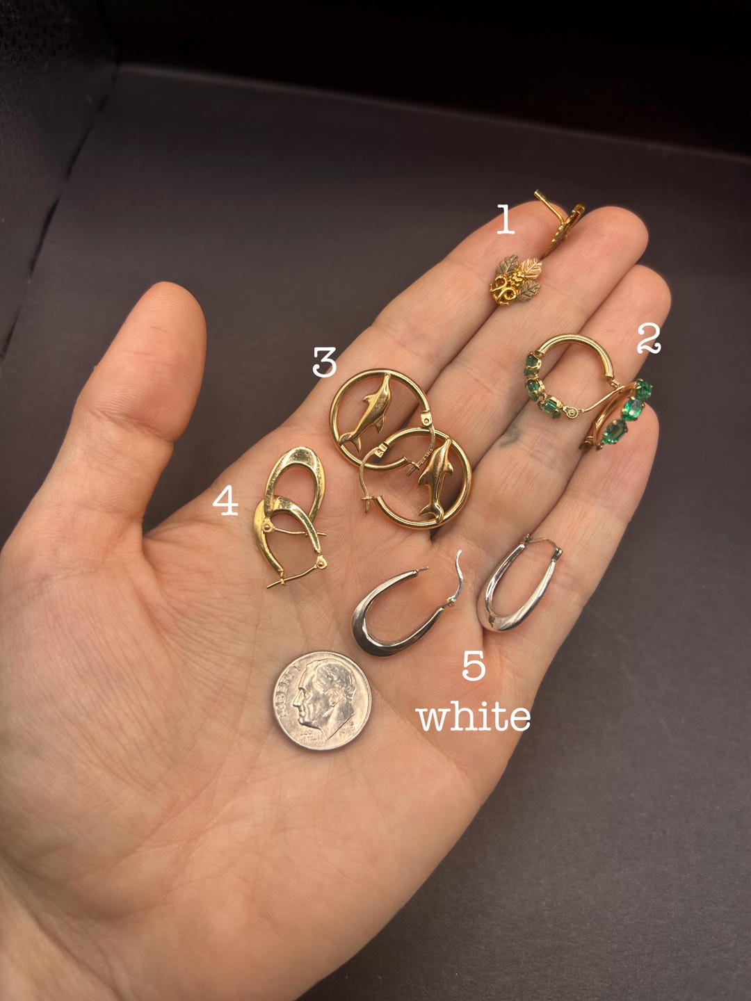 Estate Stackable 10k Gold Mixed Hoop Stud Dangle Earrings - 5/19/25 ...