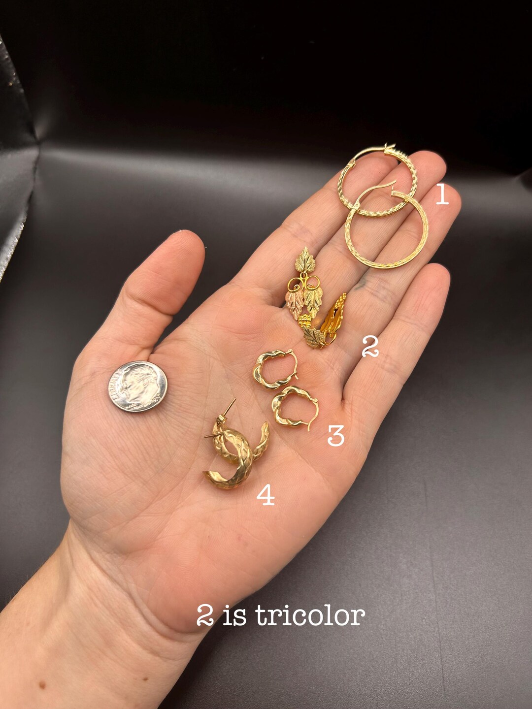 Estate Stackable 10k Gold Mixed Hoop Stud Dangle Earrings 9/17/24 LOT Q ...