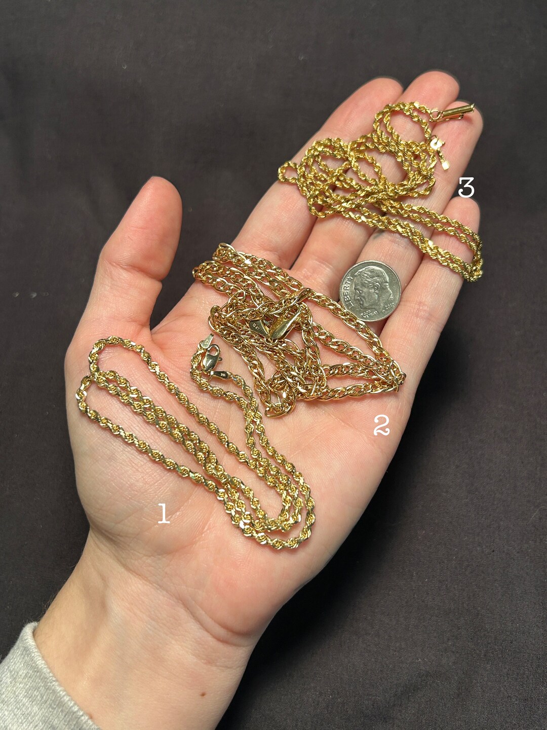 Estate Stackable 10k Gold Mixed Chains Necklaces 12/22 LOT E - Etsy