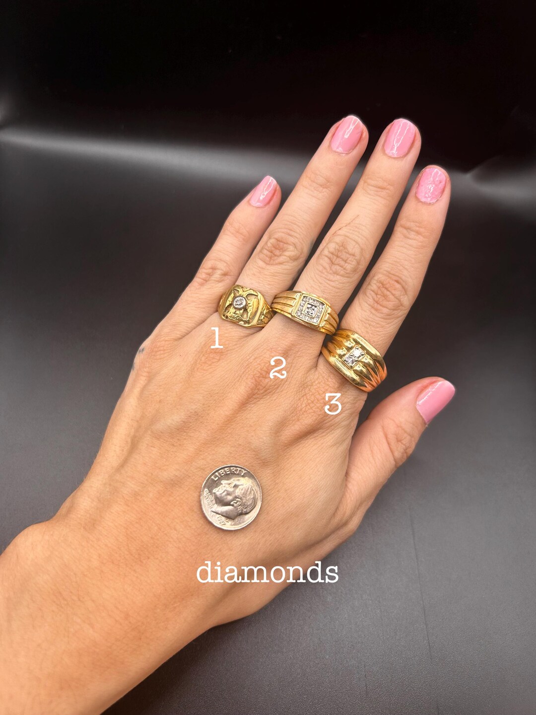 Estate Stackable 14k Diamond Gold Mixed Rings Bands 9/27/24 LOT JJ - Etsy