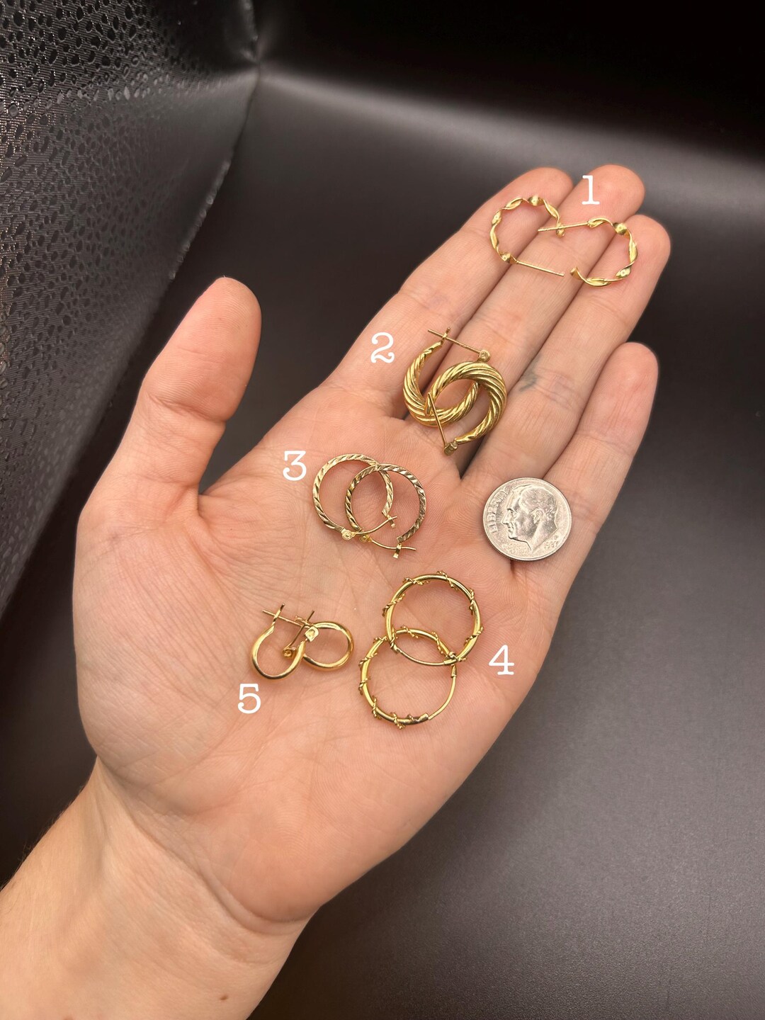 Estate Stackable 14k Gold Mixed Hoop Hoop Hoops Earrings 10/11/24 ...