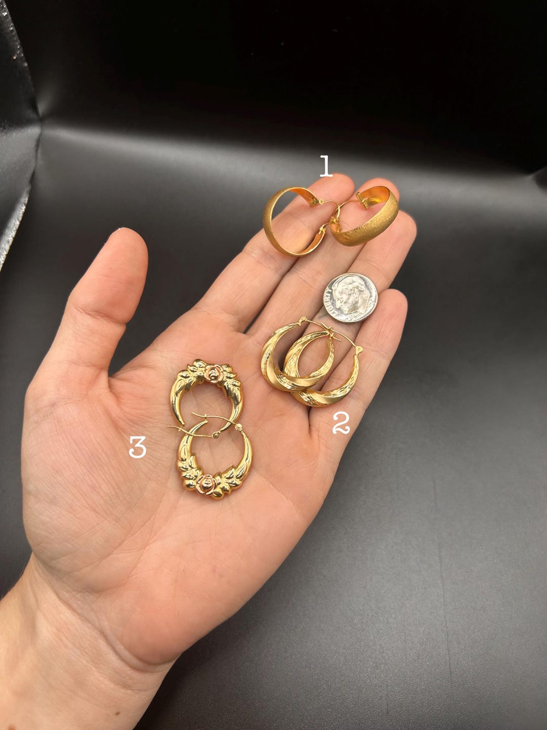 Estate Stackable 14k Gold Mixed Hoop Stud Dangle Earrings 9/17/24 LOT S ...