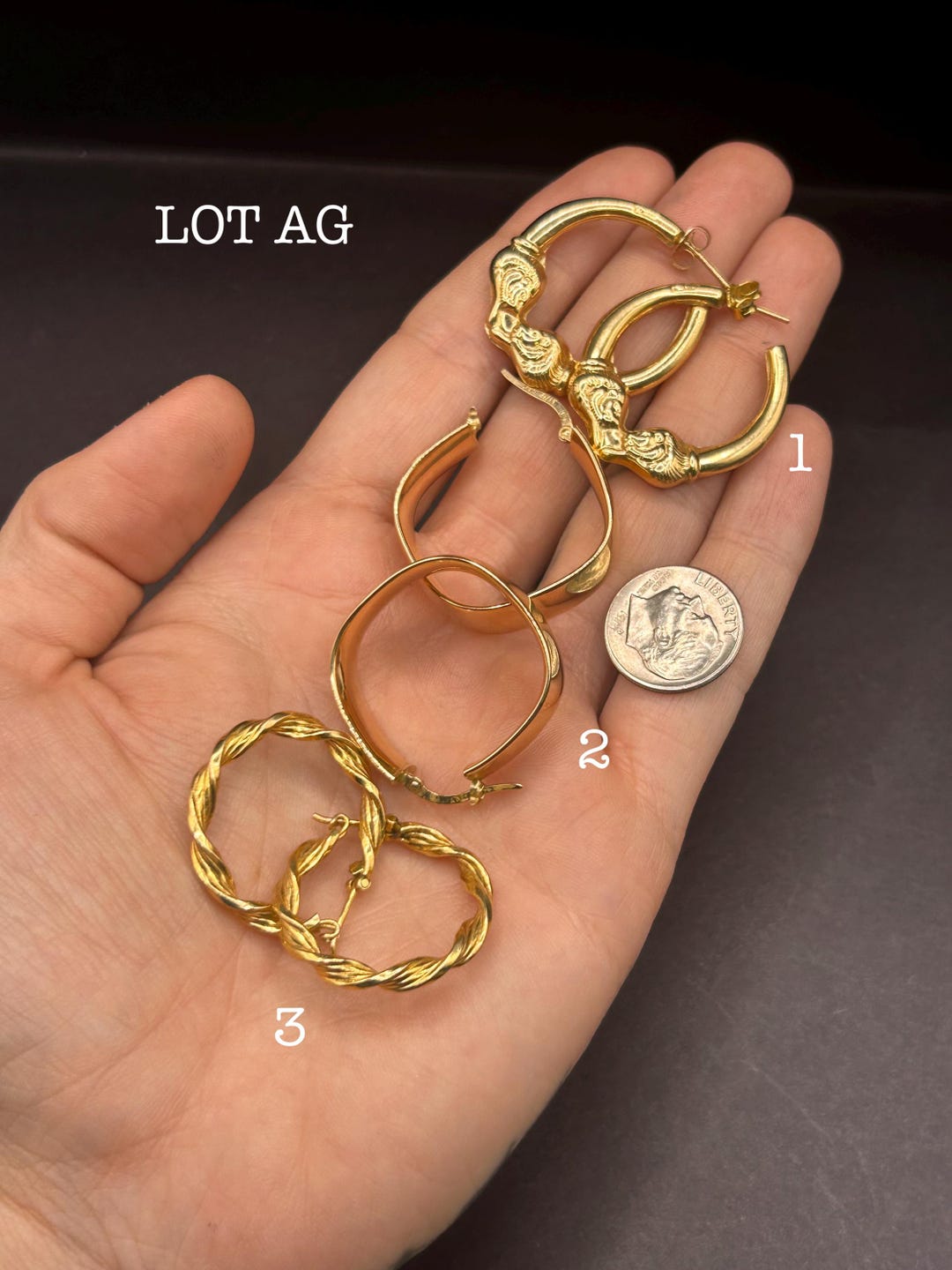 Estate Stackable 14k Gold Mixed Hoop Stud Dangle Earrings - 5/23/25 ...