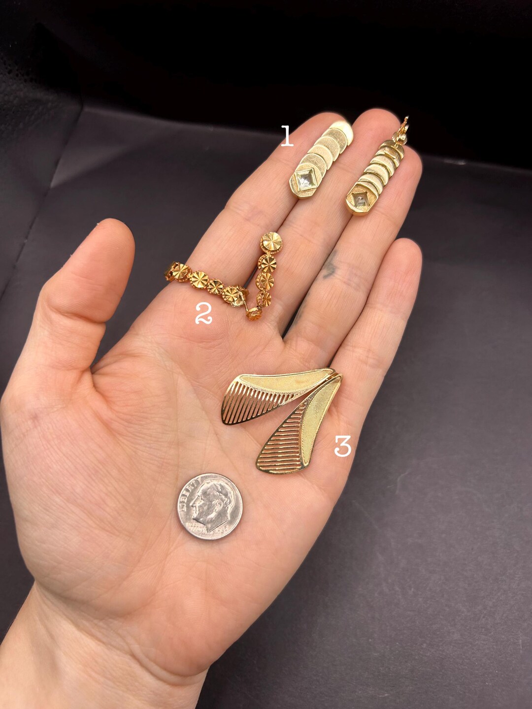 Estate Stackable 14k Gold Mixed Hoop Stud Dangle Earrings - 5/26/25 ...