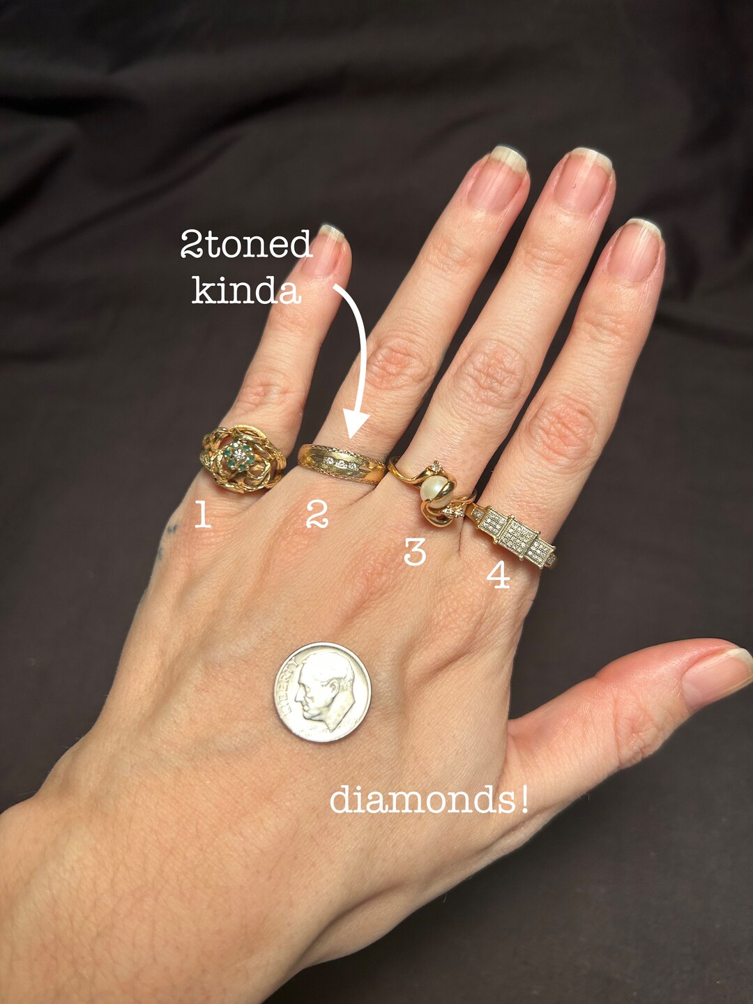 Estate Stackable 14k Diamond Gold Mixed Rings Bands 2/9/24 LOT NN - Etsy