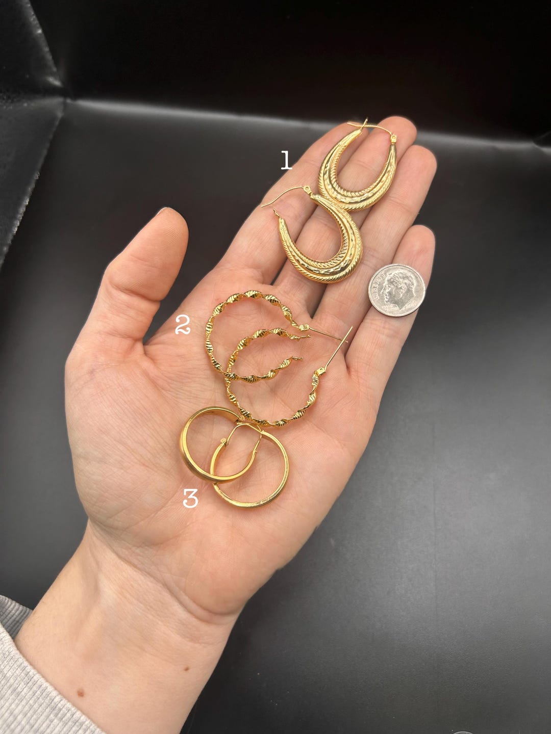 Estate Stackable 14k Gold Mixed Hoop Stud Dangle Earrings 1/15/25 LOT P ...