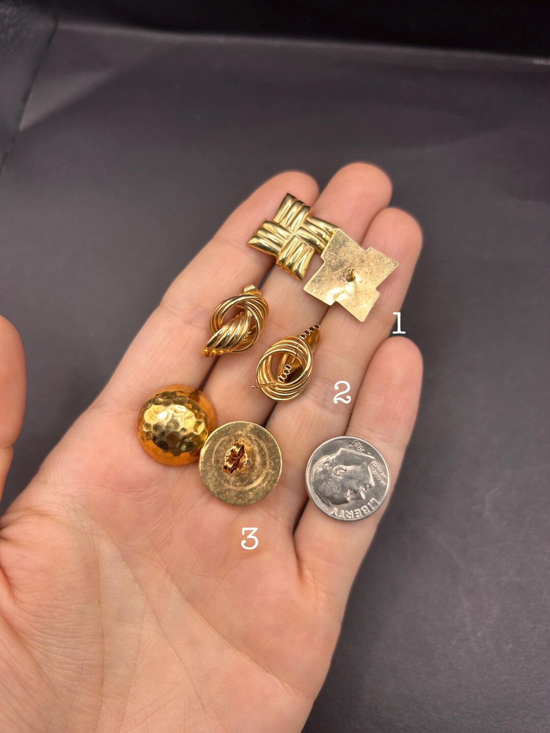 Estate Stackable 14k Gold Mixed Hoop Stud Dangle Earrings - 5/27/25 ...