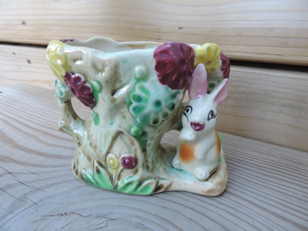 Planter - Rabbit -shafford- Japan - Vintage - Etsy