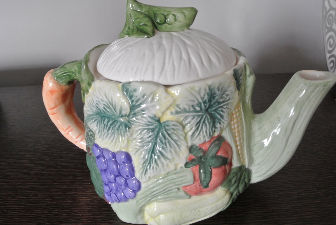 Porcelain Teapot Garden Vegetables - Etsy