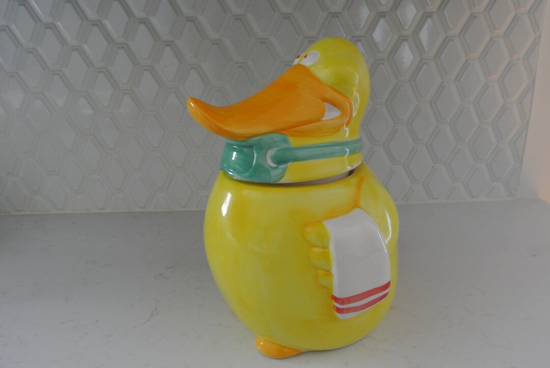 Cookie Jar Yellow Duck Ceramic - Etsy