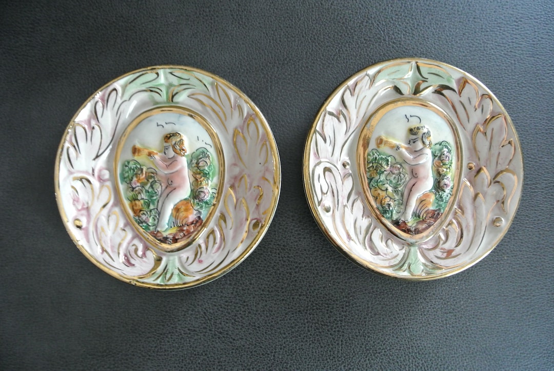 Capodimonte Plates (2)- Hand Painted - Italy - Etsy