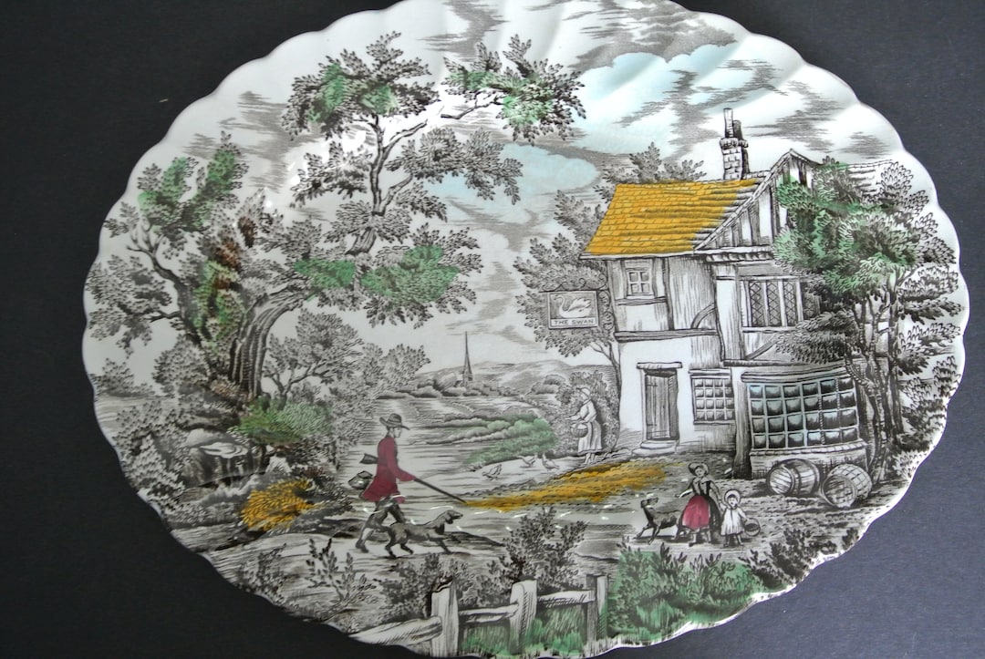 Oval Plate the Hunter by Myott England - Etsy