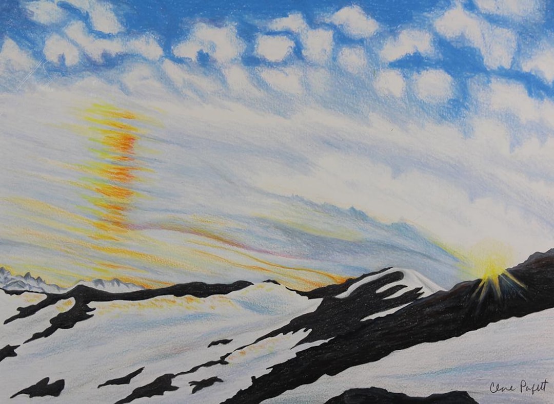 Mountain Sundog-original Drawing - Etsy