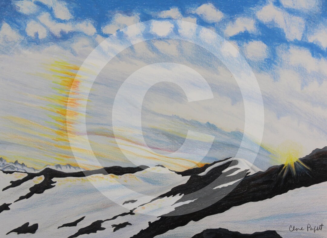 Mountain Sundog-original Drawing - Etsy