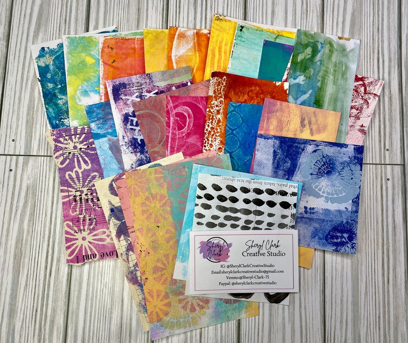 Handmade Colorful Unique Collage Art Journal Pages, Collage Fodder ...