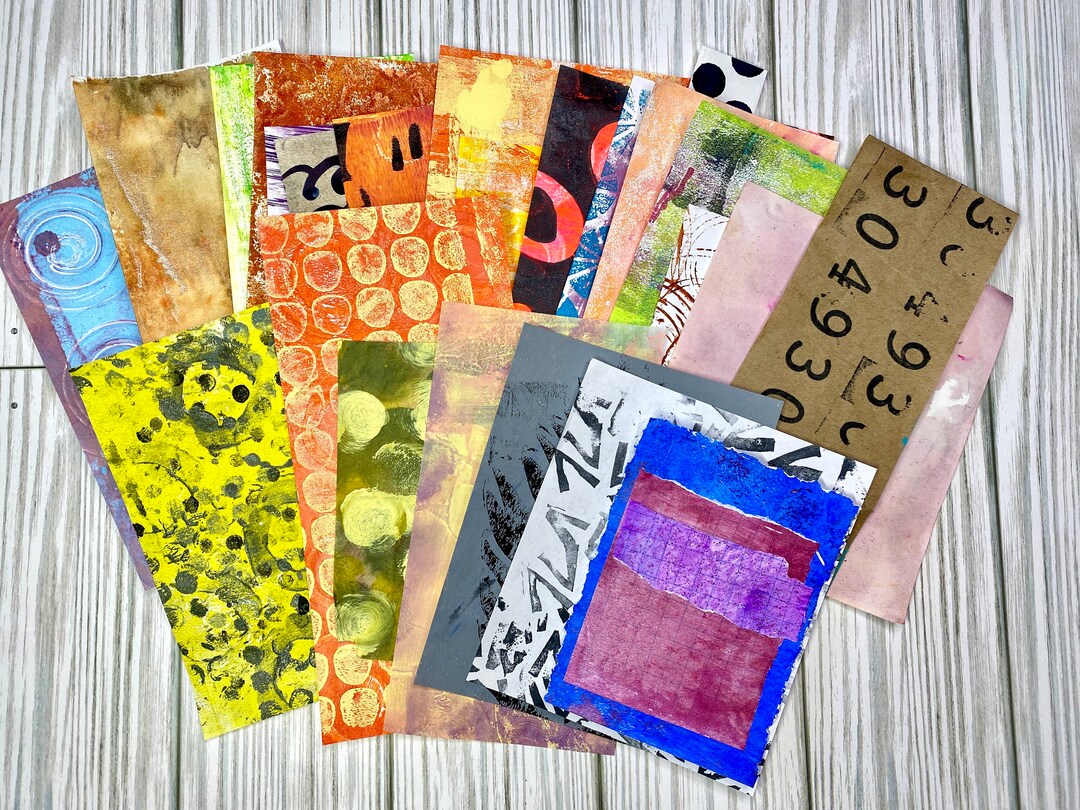 Handmade Colorful Unique Collage Art Journal Pages, Collage Fodder ...