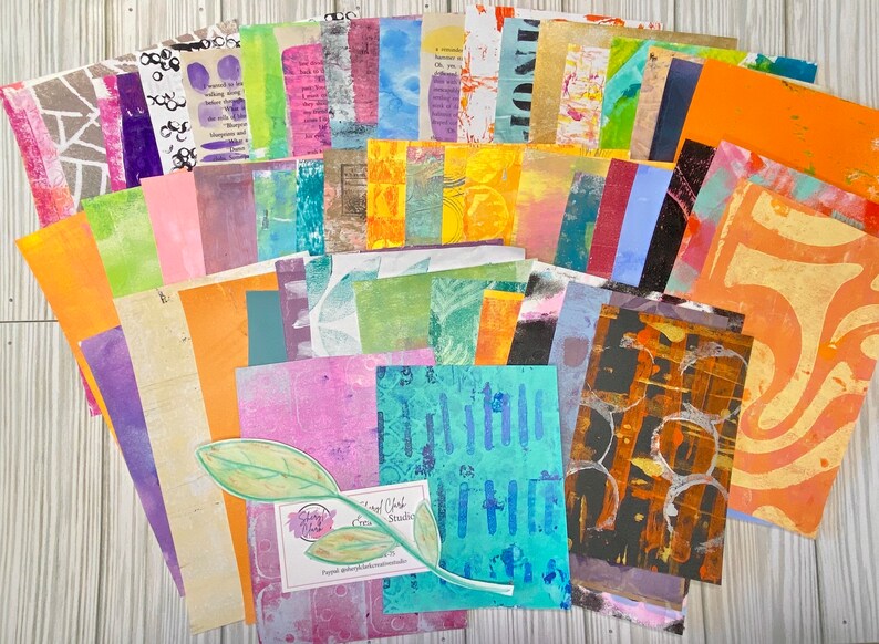 Handmade Colorful Unique Collage Art Journal Pages Ephemera Collage ...