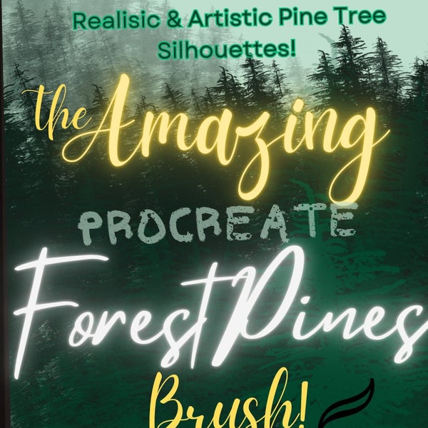 Realistic Pine Tree Silhouette Procreate Brush Perfect for Digital ...