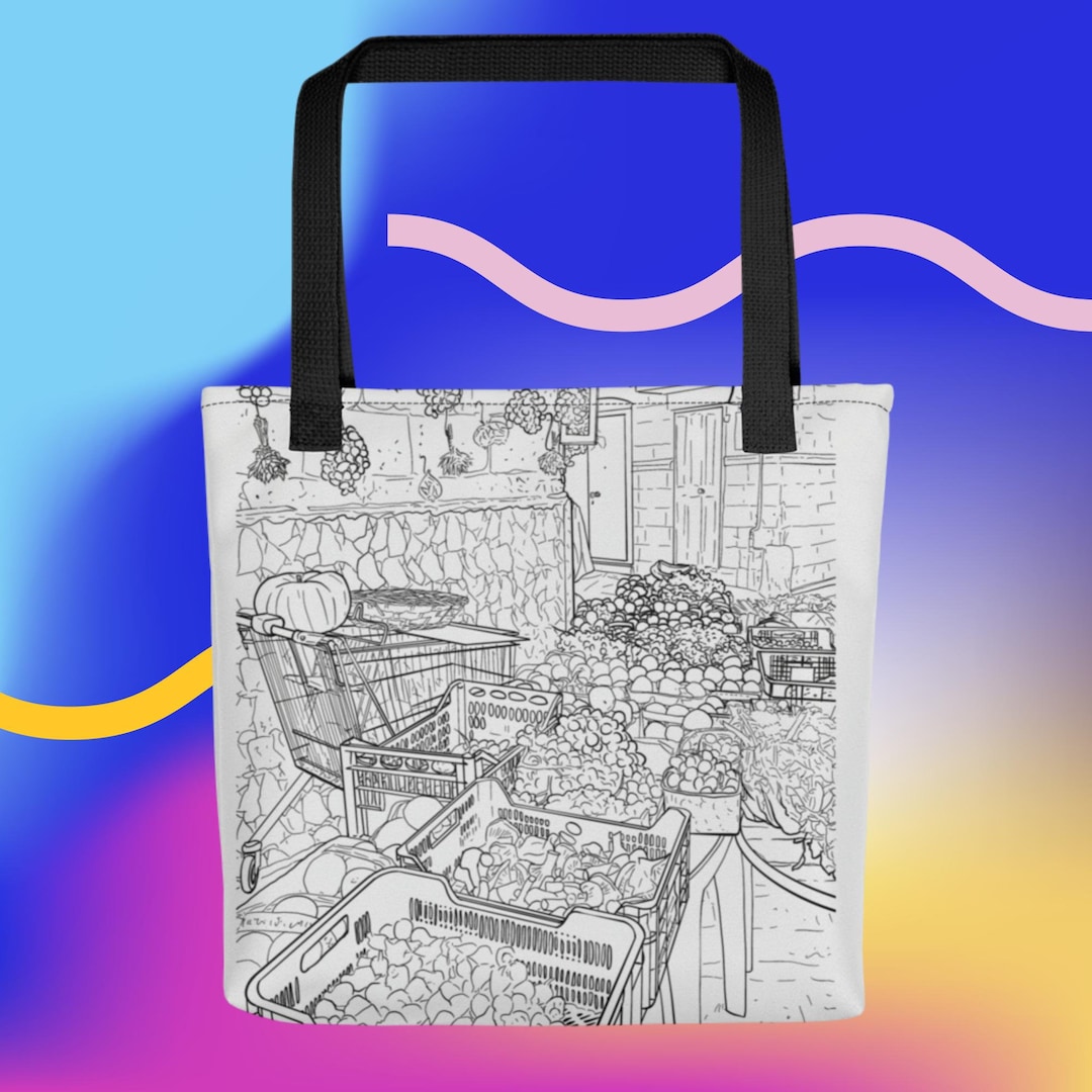 Adult Coloring Tote Bag Ports of Call: Bari Italy - Etsy