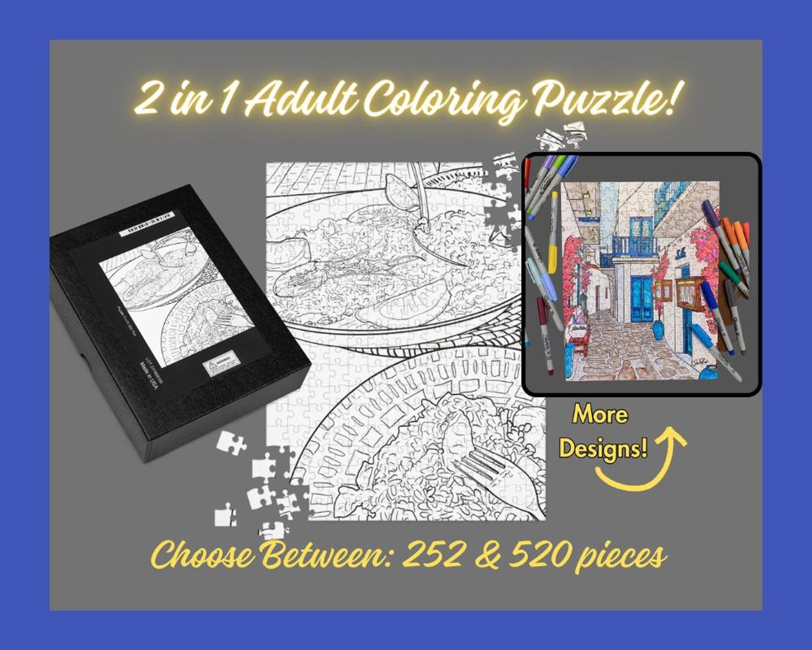 Valencia, Spain Adult Coloring Jigsaw Puzzle! Mediterranean Puzzle for ...