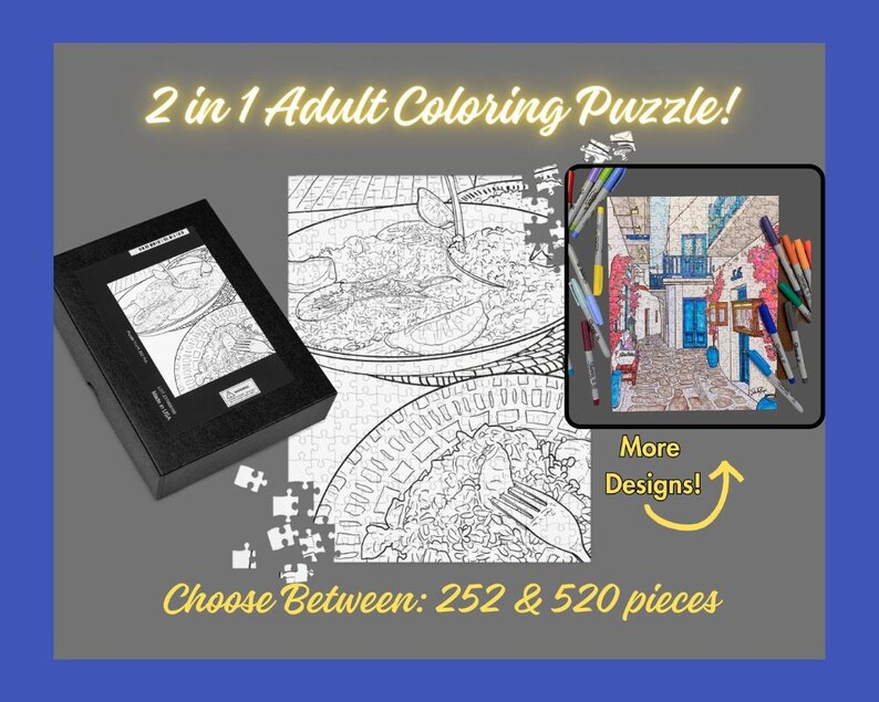Valencia, Spain Adult Coloring Jigsaw Puzzle! Mediterranean Puzzle for ...