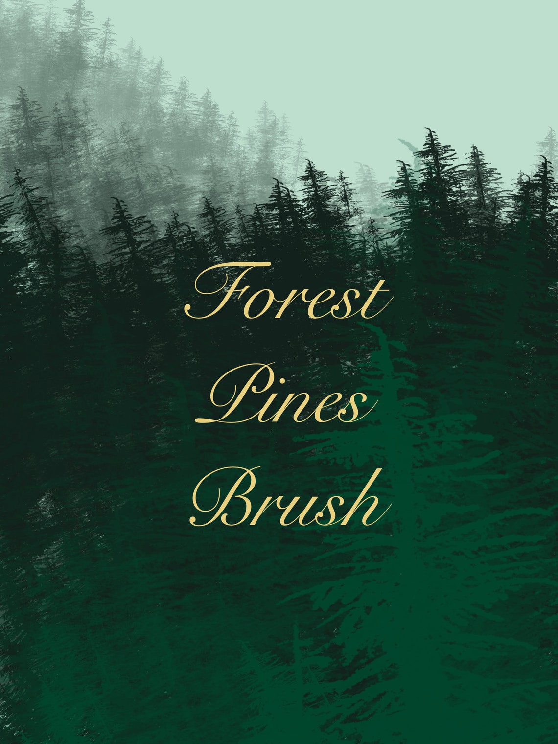 Realistic Pine Tree Silhouette Procreate Brush - Perfect for Digital ...