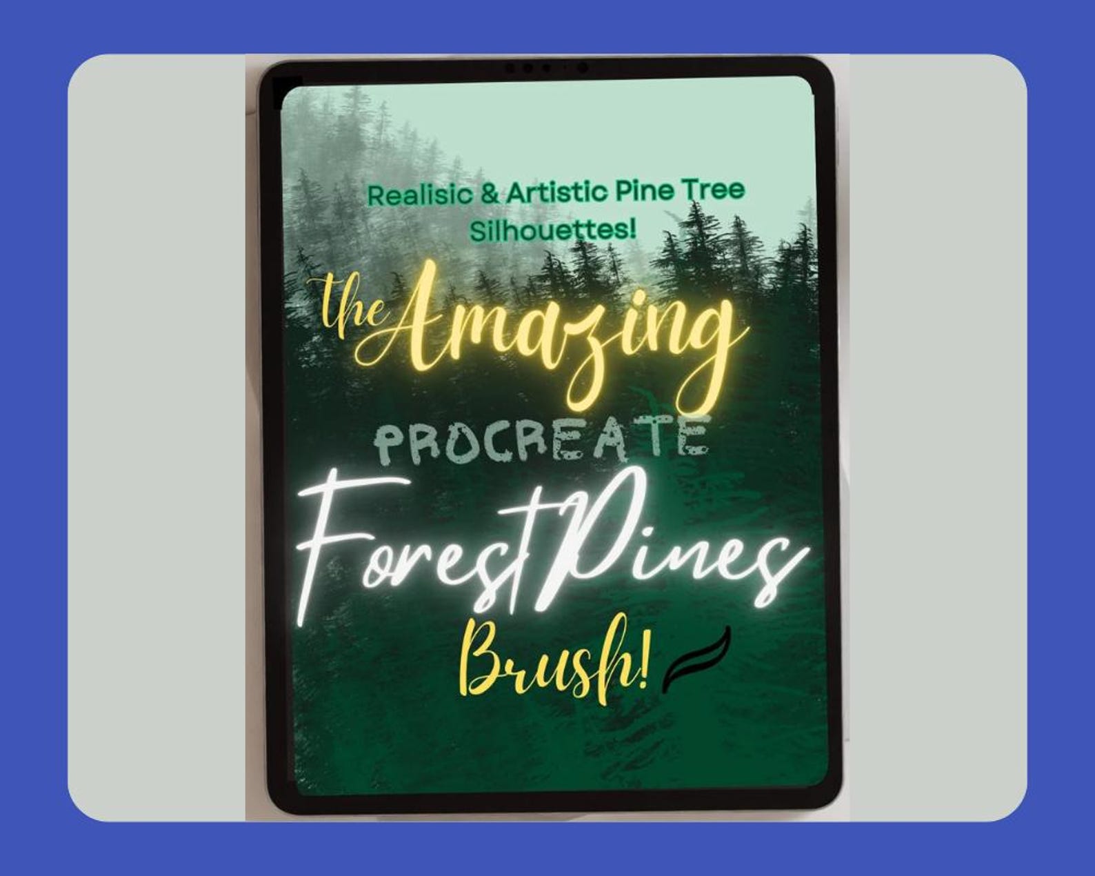 Realistic Pine Tree Silhouette Procreate Brush - Perfect for Digital ...
