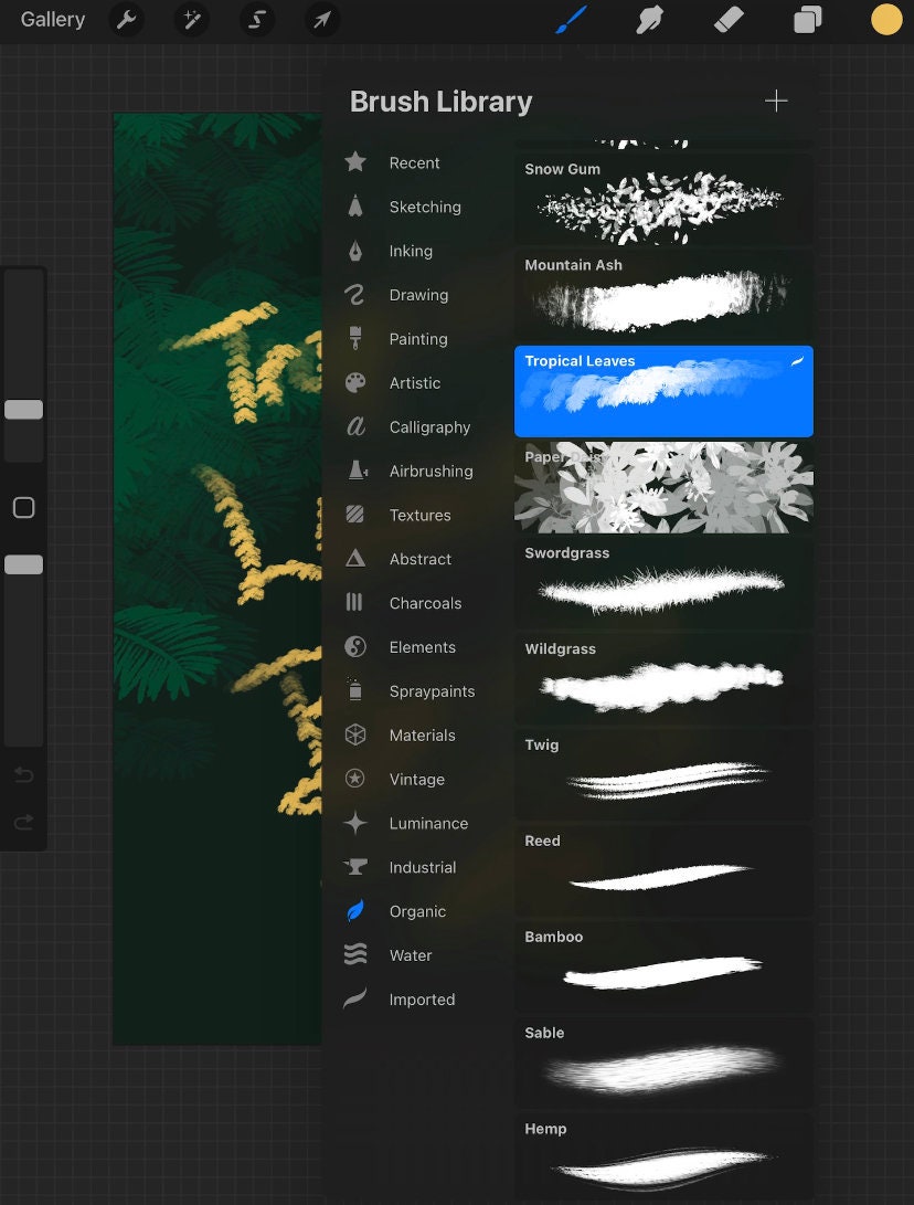 Procreate Brush - Tropical Leaves Silhouettes- Artist Digital Stamp - Etsy
