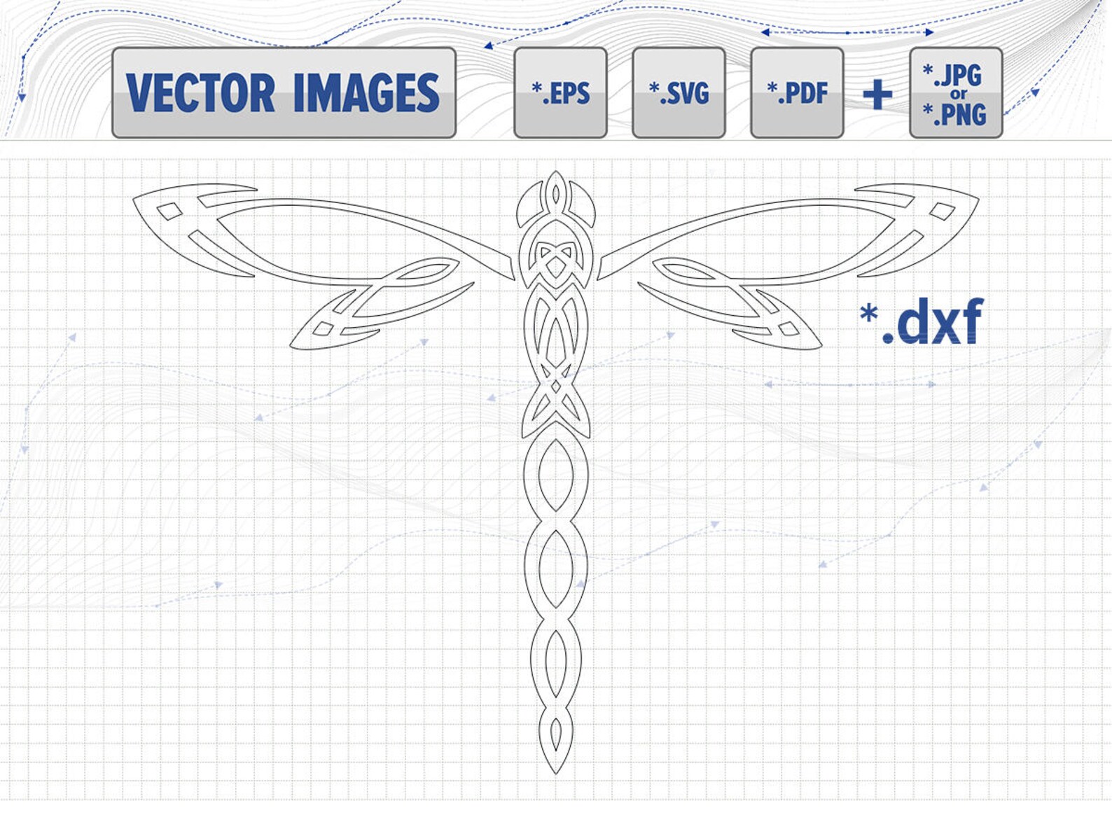 Dragonfly Vector Graphic Svg, Dxf, Eps, Pdf and Png for Instant ...
