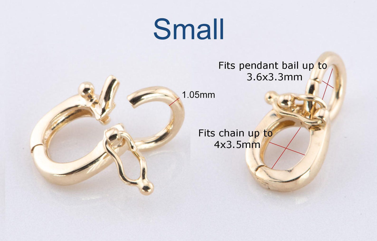 14x8mm Pendant Charm Enhancer Converter Bail Openable With Safety Latch ...