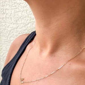 Capitalized Letter m Sideways Set Alphabet 14K Gold Necklace Adjustable ...