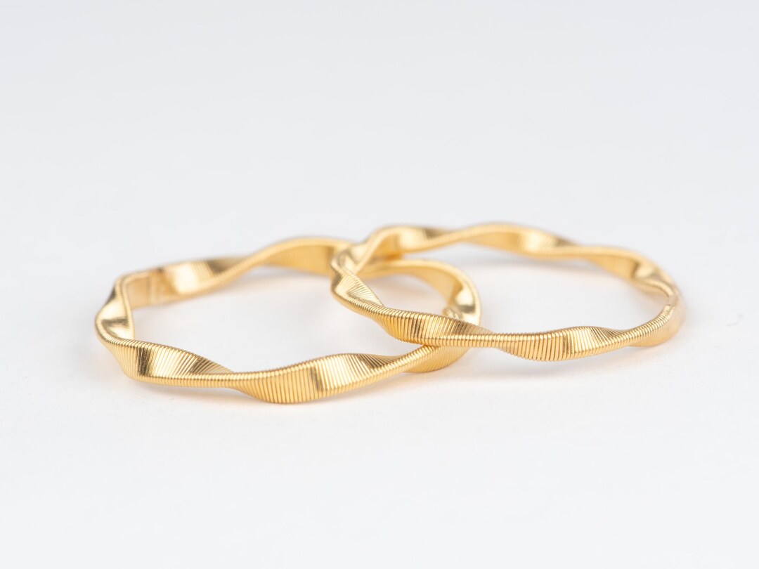 18K Gold Wavy Coil Ring Like Marco Bicego Full Eternity Stacking Rings ...