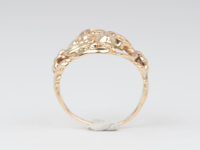 14K Gold Art Nouveau Lady Woman Figure Ring 7g Vintage Jewelry Floral ...