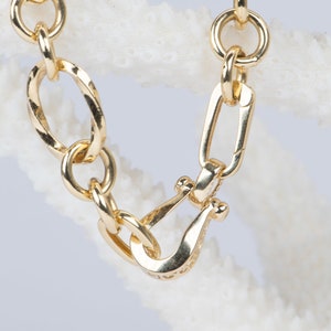 Horseshoe Horse Stirrups Charm Chain Extender 18K Gold Light - Etsy