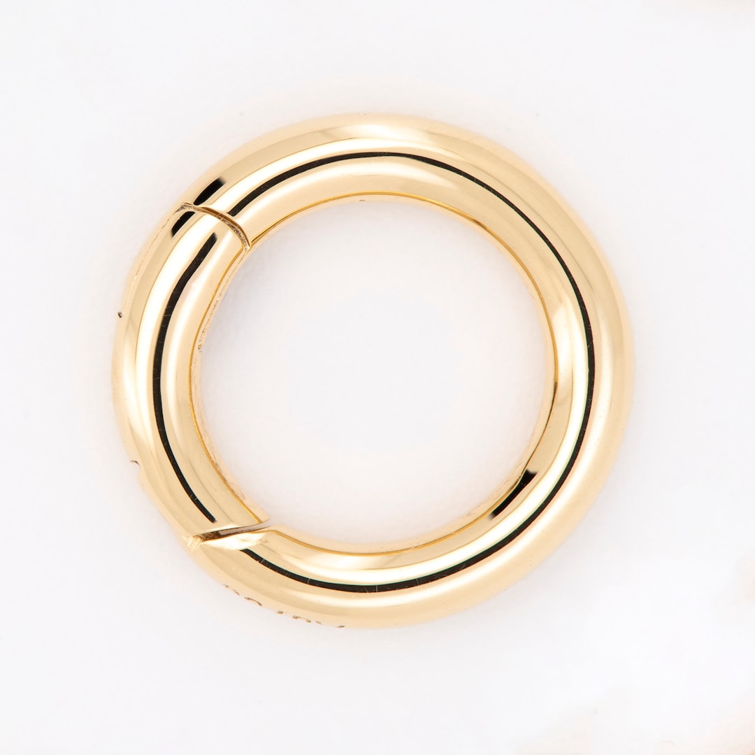 Push Gate Small Circle 9mm 14K 18K Gold Pendant Bail Round Circular ...