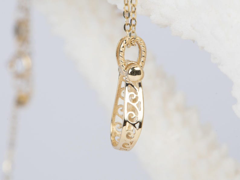 Horseshoe Horse Stirrups Charm Chain Extender 18K Gold Light Weight ...