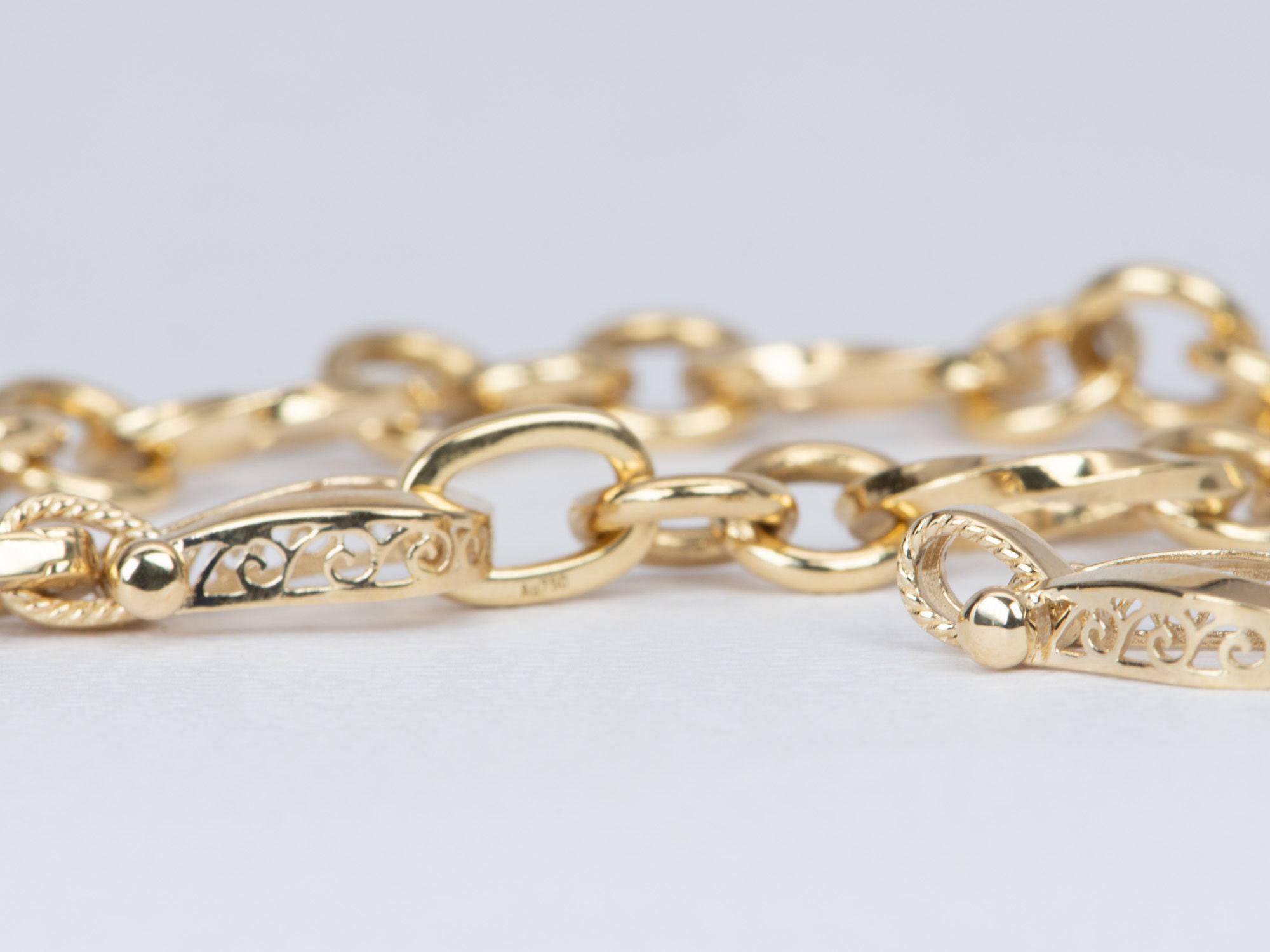Horseshoe Horse Stirrups Charm Chain Extender 18K Gold Light Weight ...