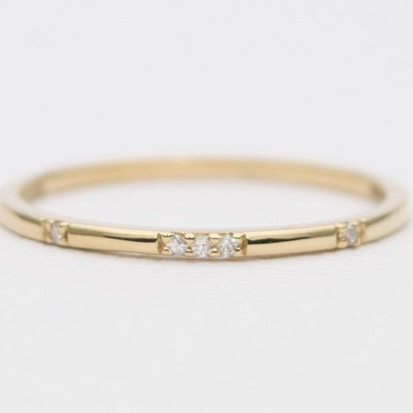 Thin Diamond Band - Etsy