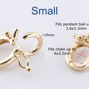 14x8mm Pendant Charm Enhancer Converter Bail Openable With Safety Latch ...