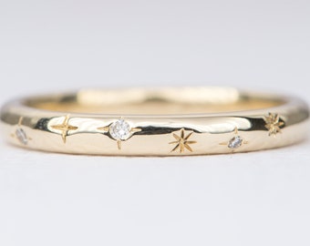 Stars Wedding Rings - Etsy
