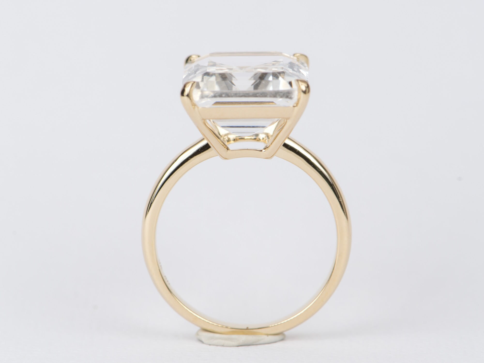 Statement Large Rock Crystal 9K Gold Ring Clear Quartz Emerald - Etsy