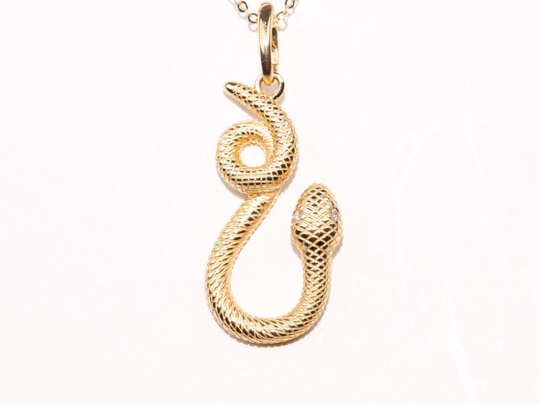 Genuine 14K Gold Large Snake Coil Necklace Bracelet Hook Clasp Chain ...